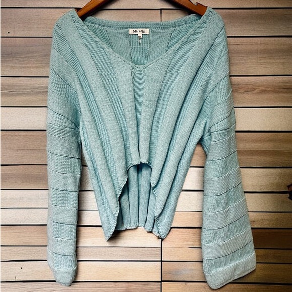 Miracle | Sweaters | Miracle Usa Turquoise Long Sleeve Cropped Sweater ...